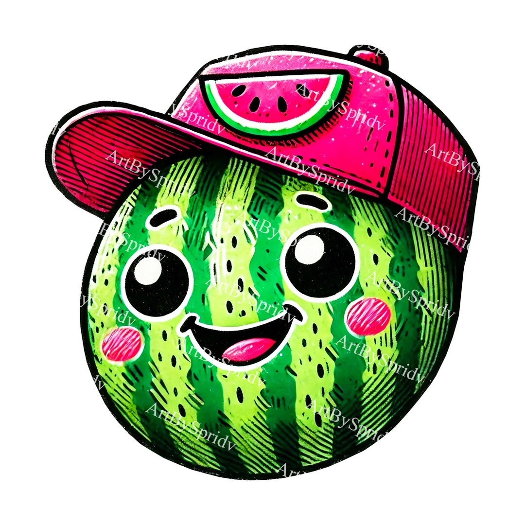 Watermelon Cartoon Character Clipart PNG, Cute Fruit Digital Clip Art ...