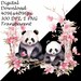 Panda PNG Clipart Pack With Cherry Blossoms Cute Watercolor Digital ...