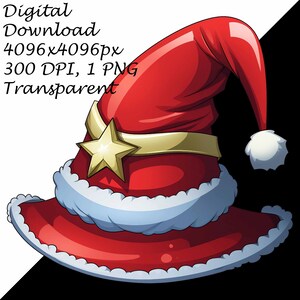 Christmas Santa Hat Clipart Bundle With Festive Holly,pinecones ...