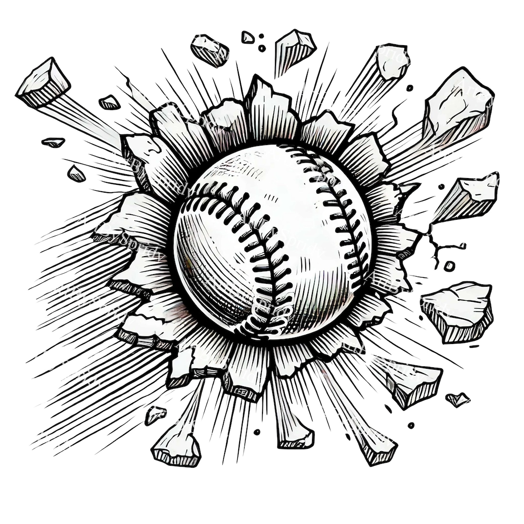 Dynamic Baseball PNG Clipart, Sports 3D Baseball Crashing Through Wall ...