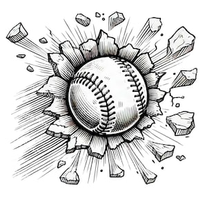Dynamic Baseball PNG Clipart, Sports 3D Baseball Crashing Through Wall ...
