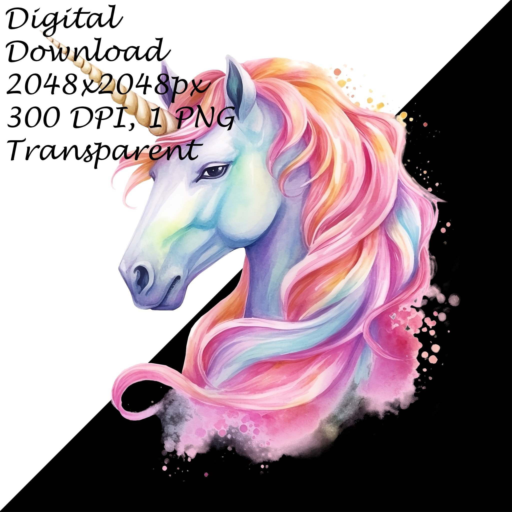 Magical Watercolor Rainbow Unicorn PNG Clipart, Pastel Unicorn Clip Art ...