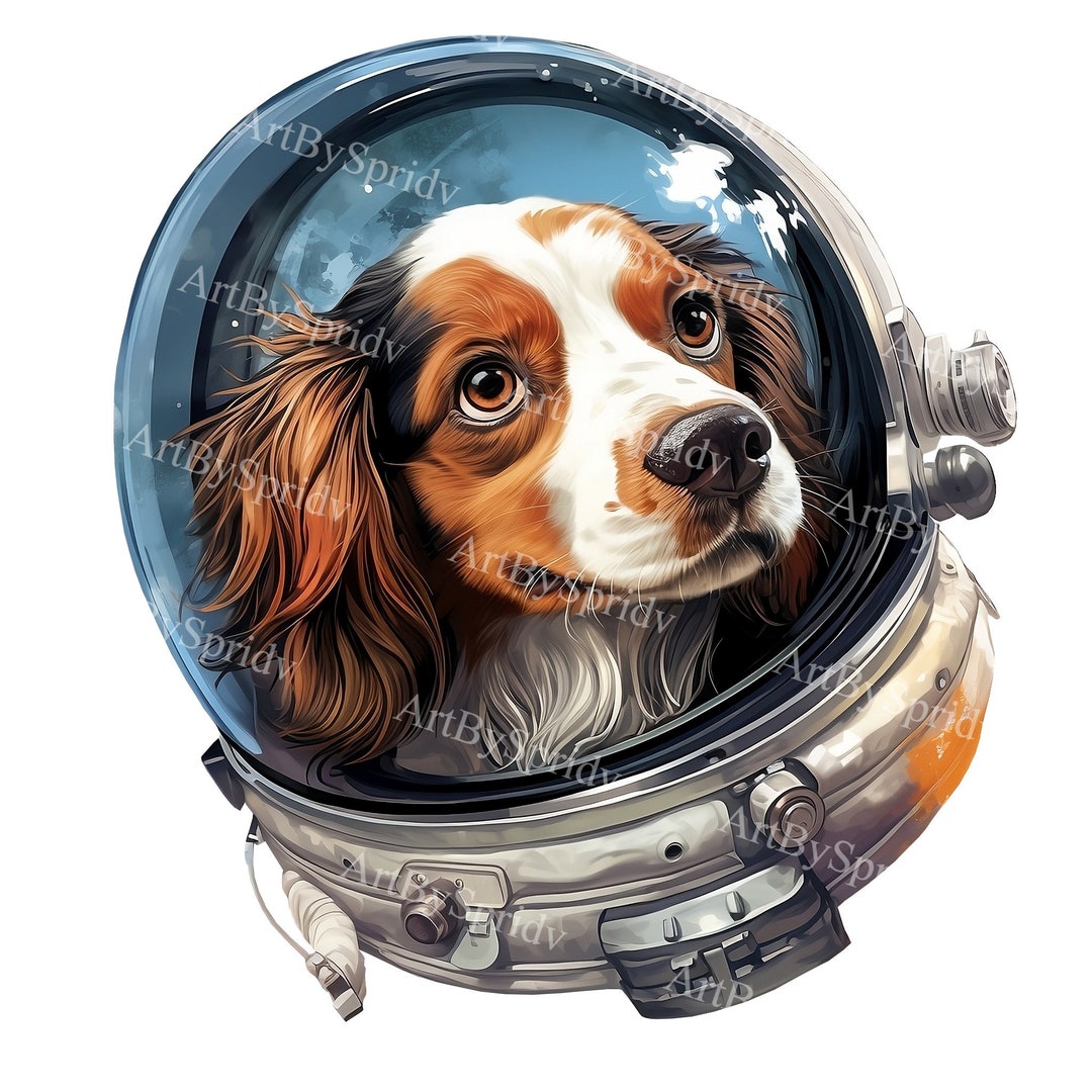 Space Dog Digital Clipart Astronaut Canine PNG Printable Sublimation ...