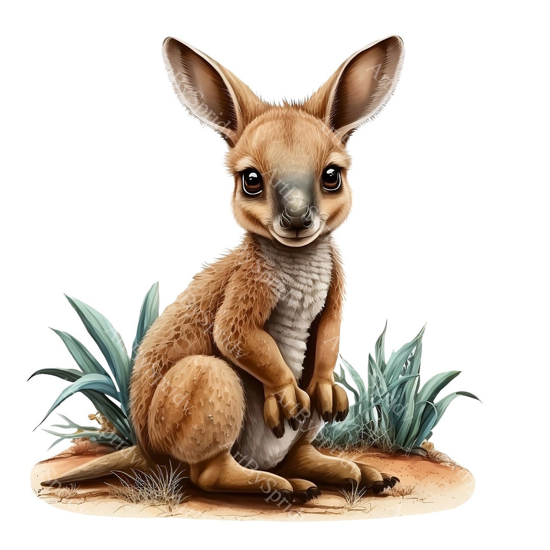 Baby Floral Kangaroo PNG Clipart, Transparent Animal Lover Print Kids ...