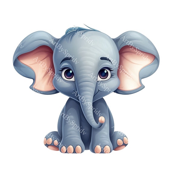 Big And Small Elephant Cartoon