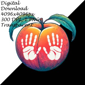 Vibrant Peach With Handprints PNG Clipart, Digital Illustration for T ...