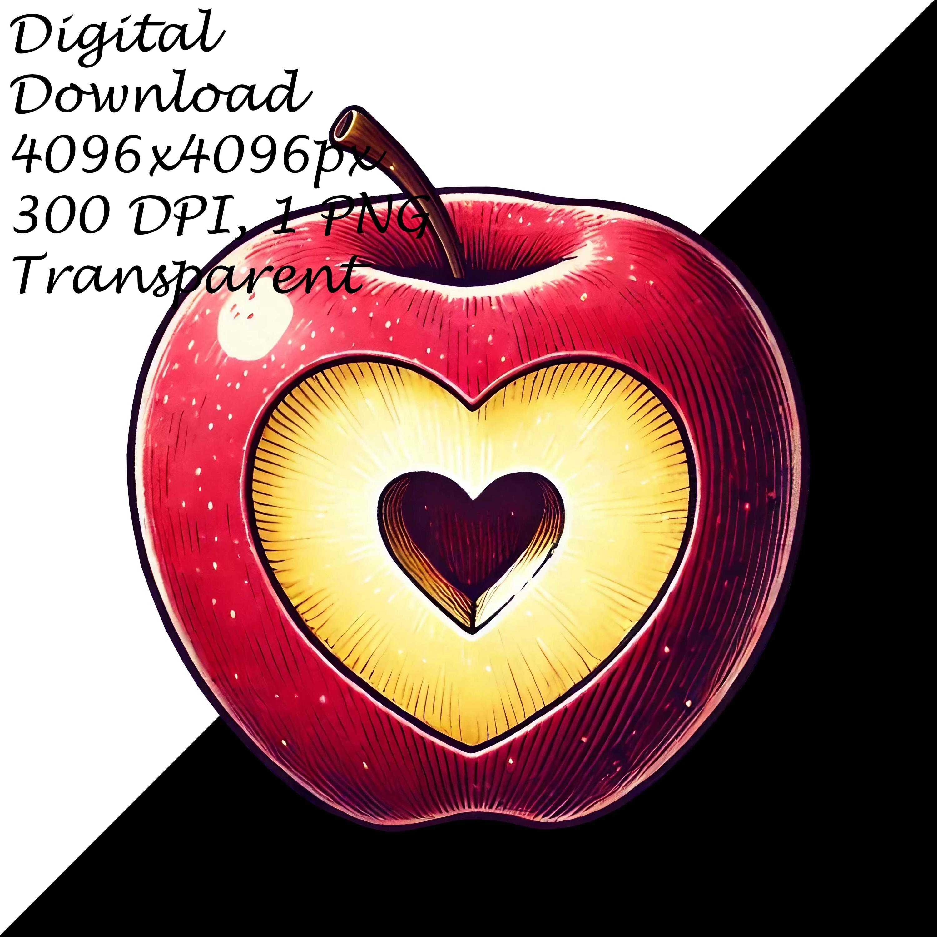 Red Apple With Heart-shaped Bite PNG Clipart, Romantic Food ...