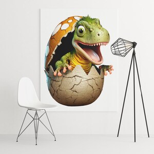 T-rex Dinosaur Hatching From Egg Clip Art Png File, Digital Download ...