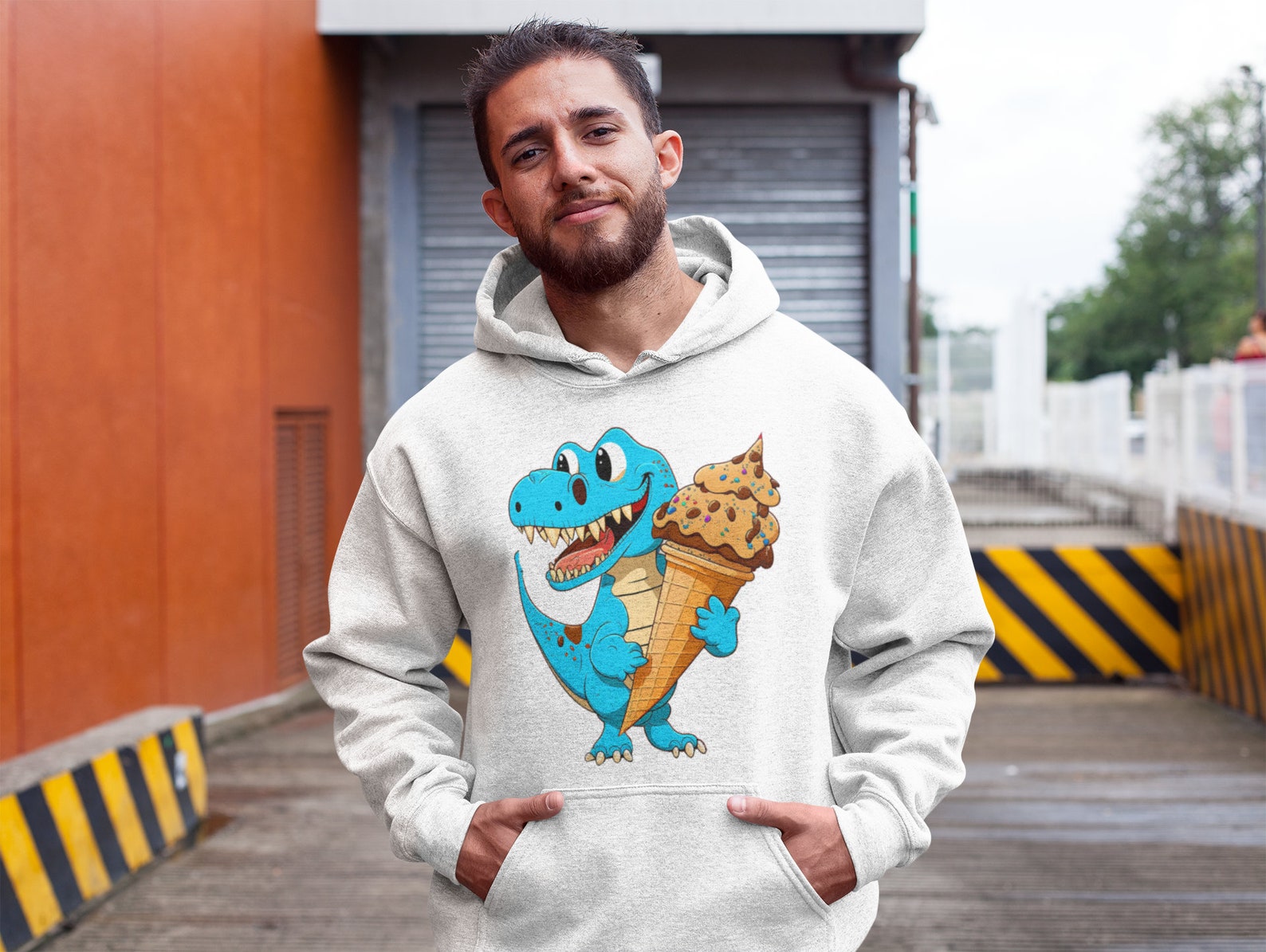 Cute Dinosaur With Ice Cream Clipart PNG, Funny Cartoon Dino Art, Ice ...