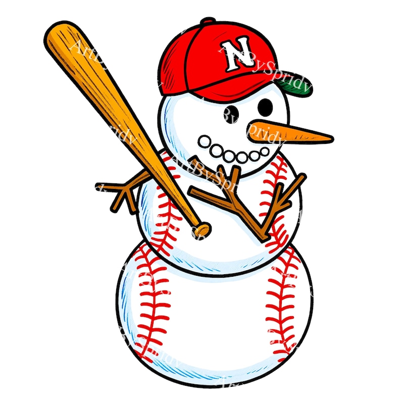 Baseball Snowman PNG Clipart - Christmas Sports Snowman With Bat ...