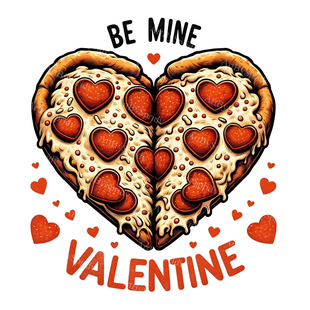 Valentine's Day Pizza Heart Clipart - Digital PNG for Dtg,t-shirt,mug ...