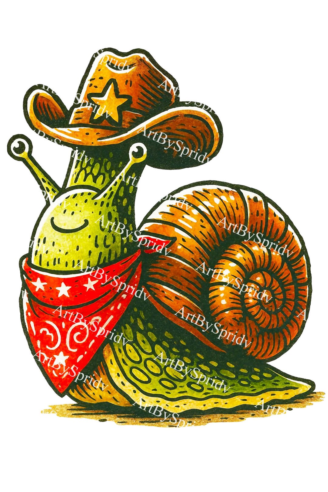 Cowboy Snail PNG Clipart – Cute Western Snail With Hat & Bandana ...