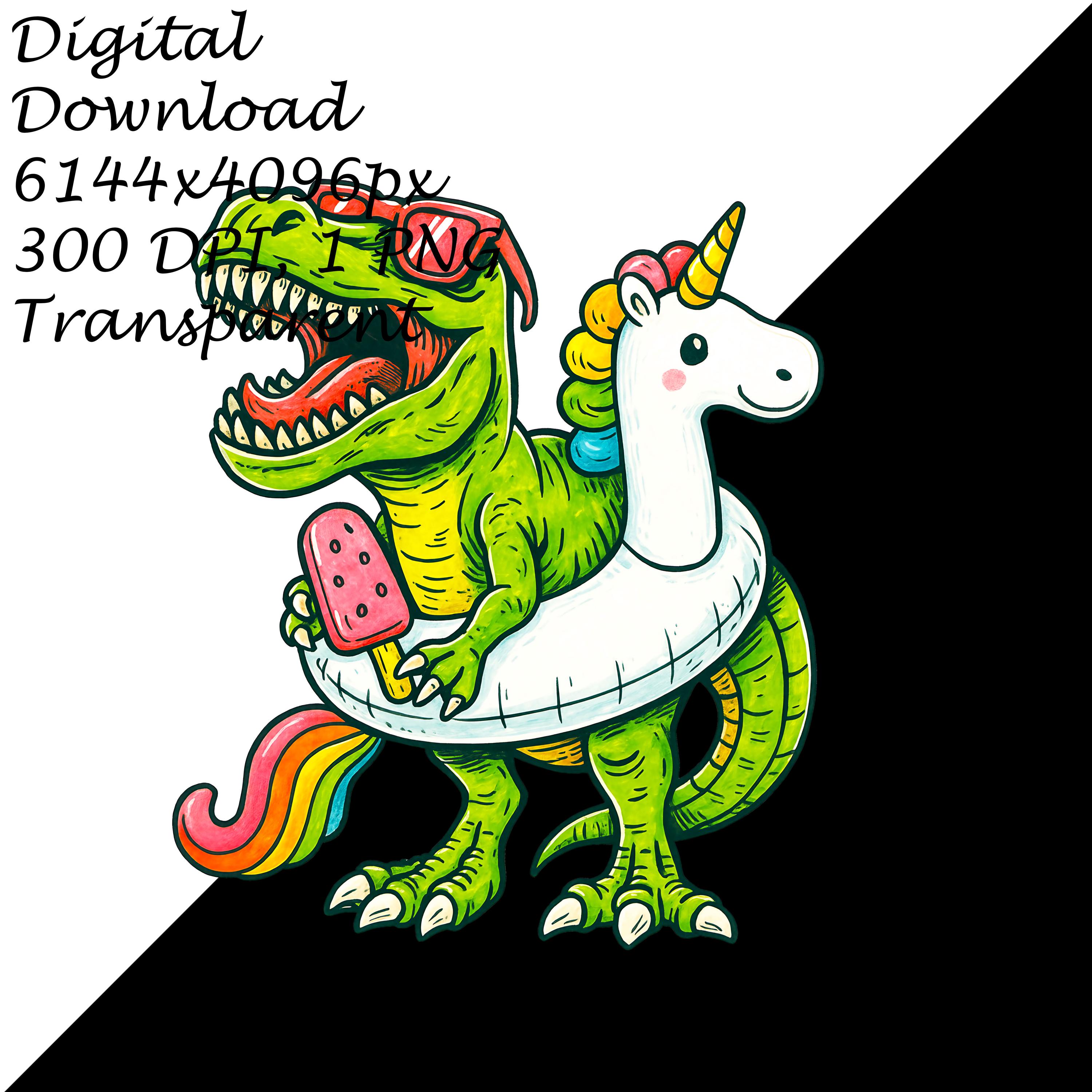 Pool Party T Rex Unicorn Float PNG | Funny Dinosaur Summer Ice Cream ...