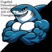 Muscular Shark Clipart PNG, Printable Sublimation Design for Shirts ...