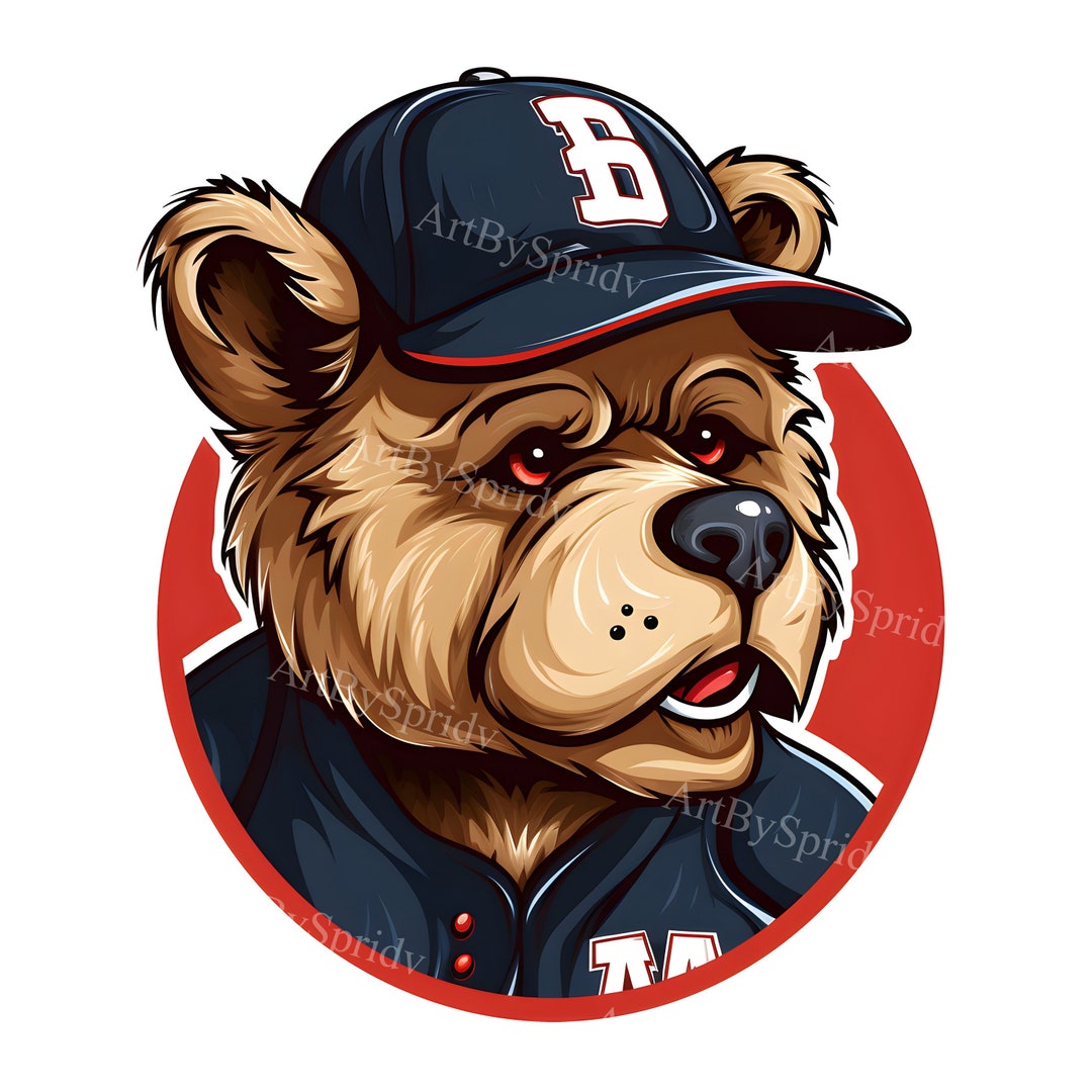 Baseball Team Bear Mascot PNG Clipart, Sports Logo Design, Cute Bear in ...