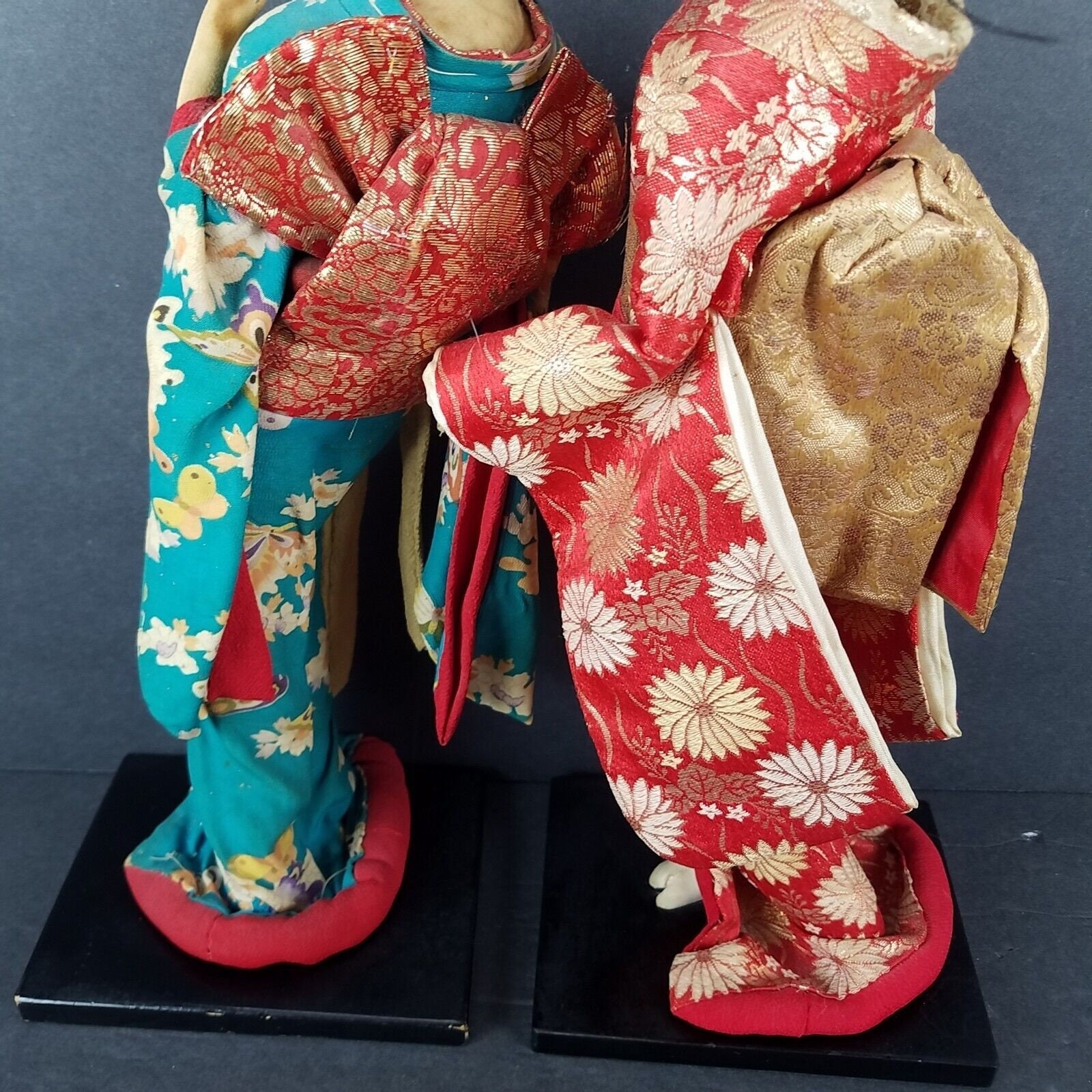 Vintage Japanese Geisha Girl Doll Figurine 15 Tall Lot Of 2 Etsy