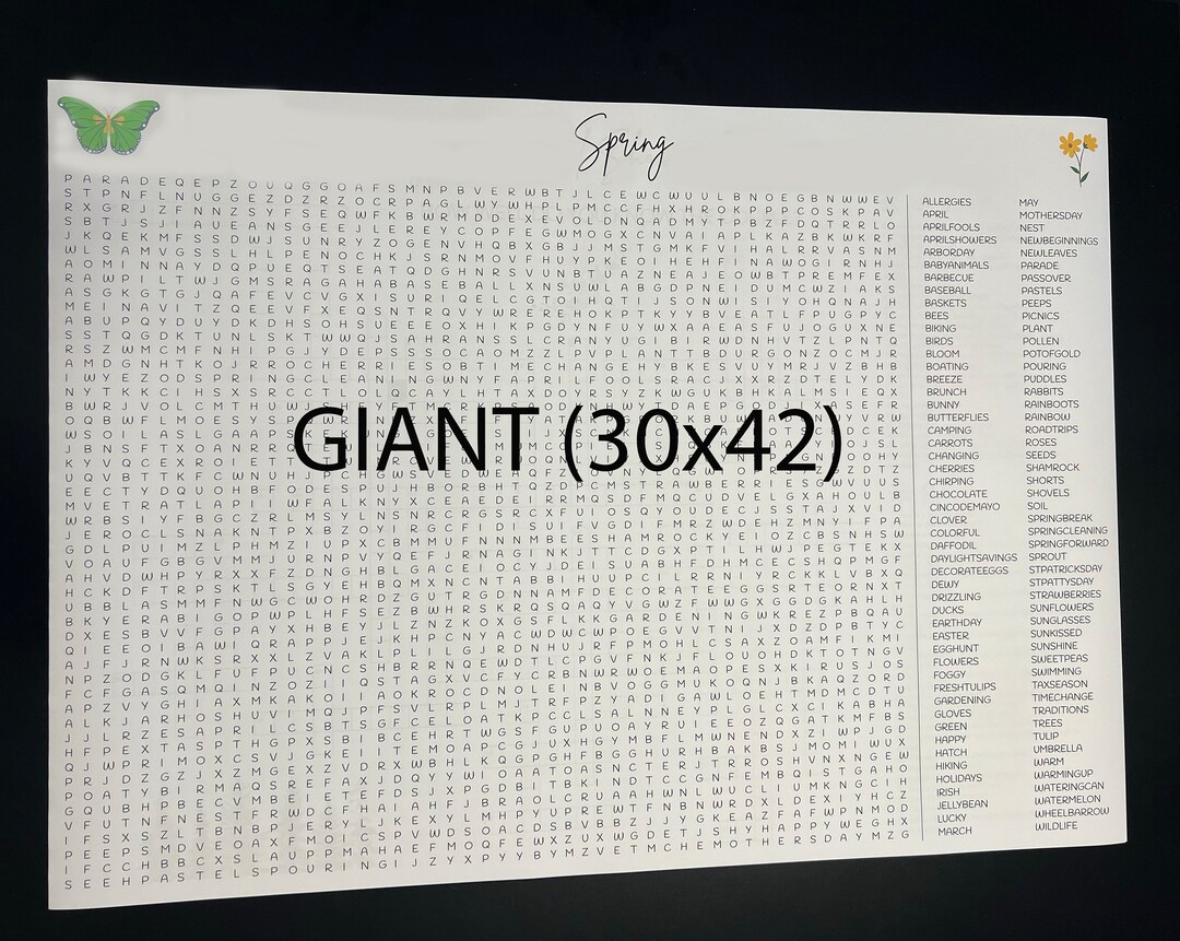 Giant Spring Word Search, Spring Activities, Senior Living Activity ...