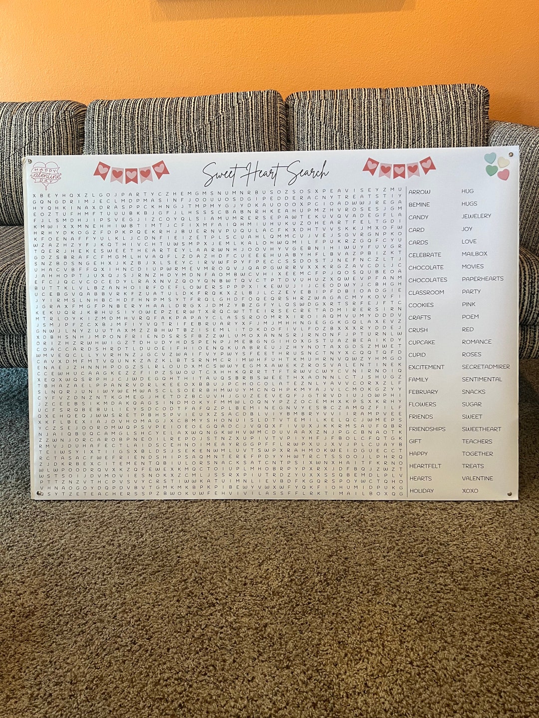 Giant Valentines Day Word Search, Classroom Fun, School Party, Teachers ...