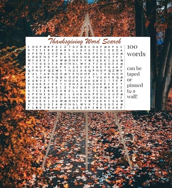 Giant Thanksgiving Word Search Thanksgiving Thanksgiving | Etsy