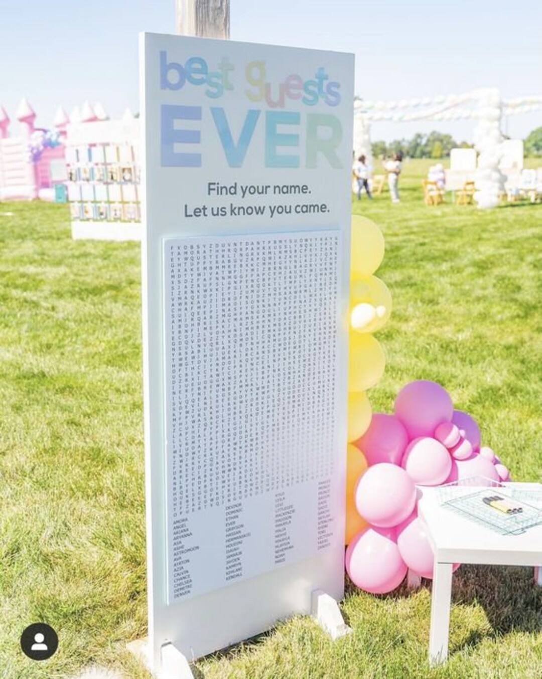 Giant Custom Birthday Word Search, Kids Party Entertainment, Word Find ...