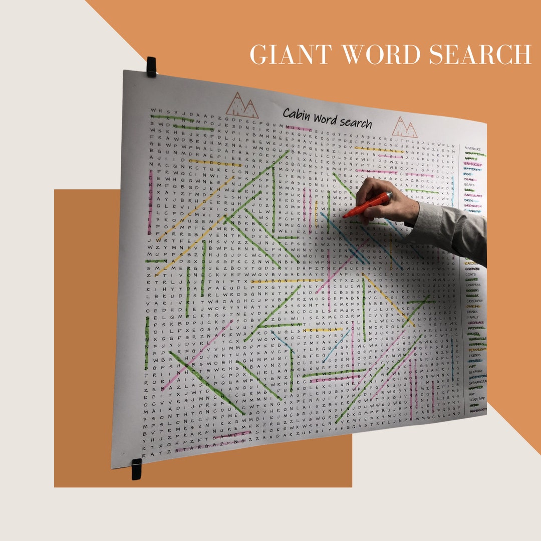 Giant Cabin Word Search, Mountain Themed Puzzle, Airbnb, Airbnb Games ...