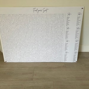 Wedding Seating Chart, Giant Word Search, Reception Activity, Fun ...