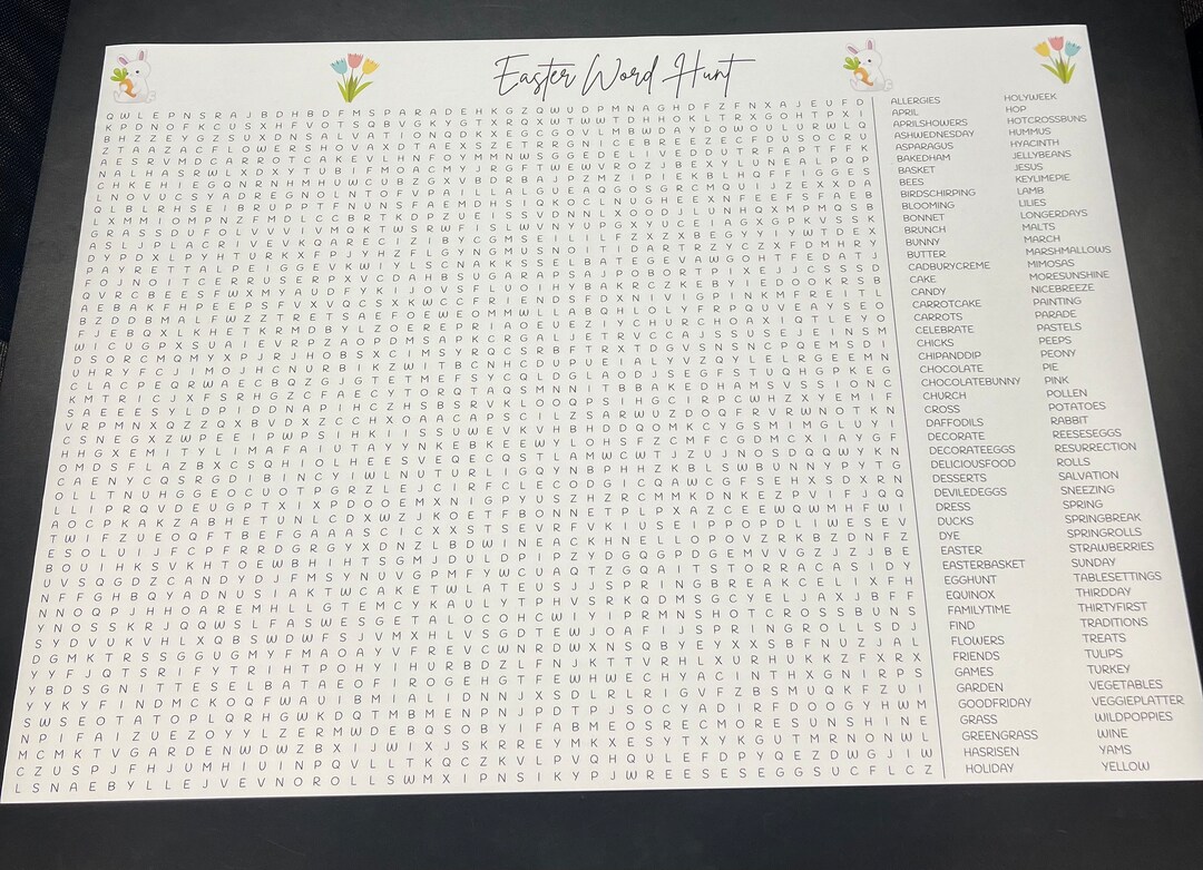 Easter Games, Easter Decor, Easter Word Search, Giant Easter Puzzle ...