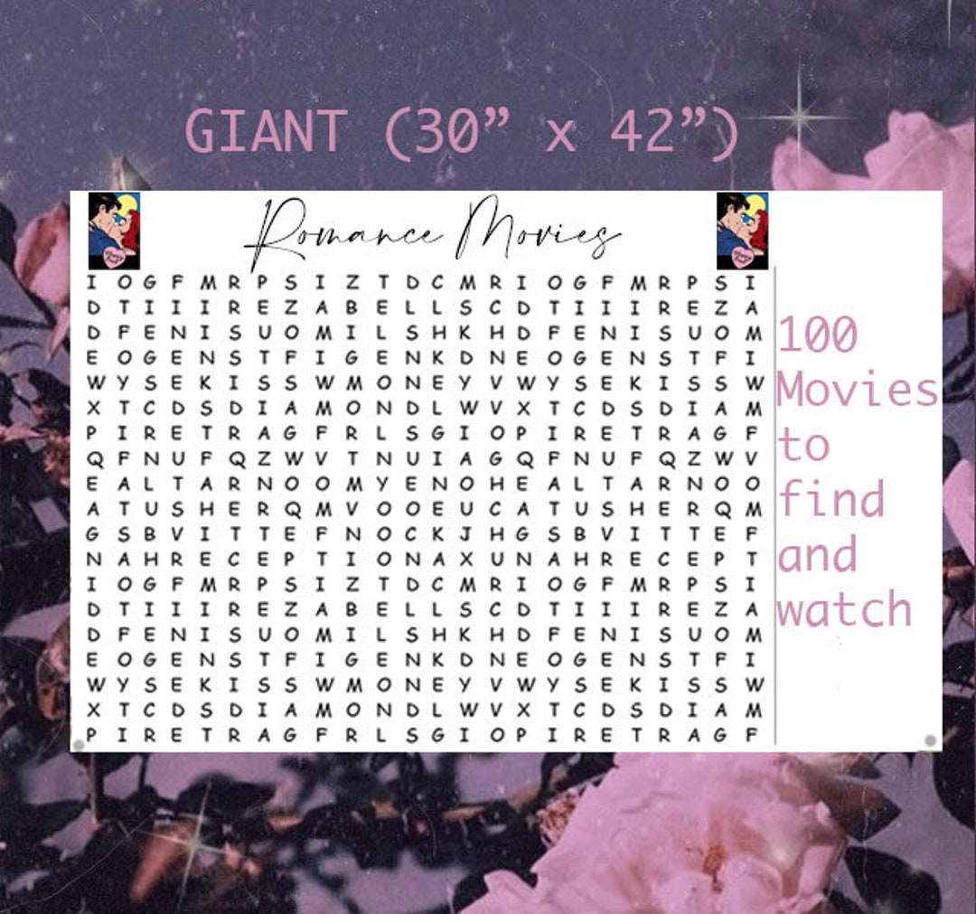 Giant Date Night Word Search Romance Movie Word Search Date - Etsy