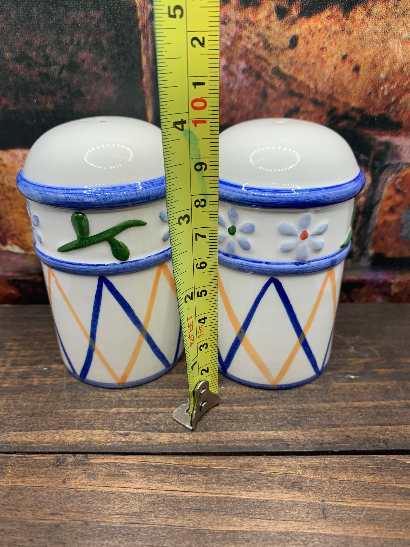 Vintage Ceramic Chalk Pottery Country Farmhouse Style Salt & Pepper ...