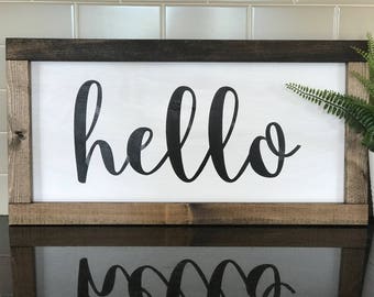 Hello sign | Etsy