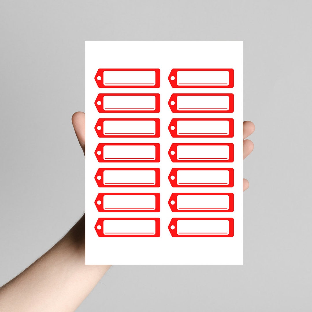 School Hang Tags Sticker With Red Name Tags, 6.25x2 Cm 2 Sheets - Etsy