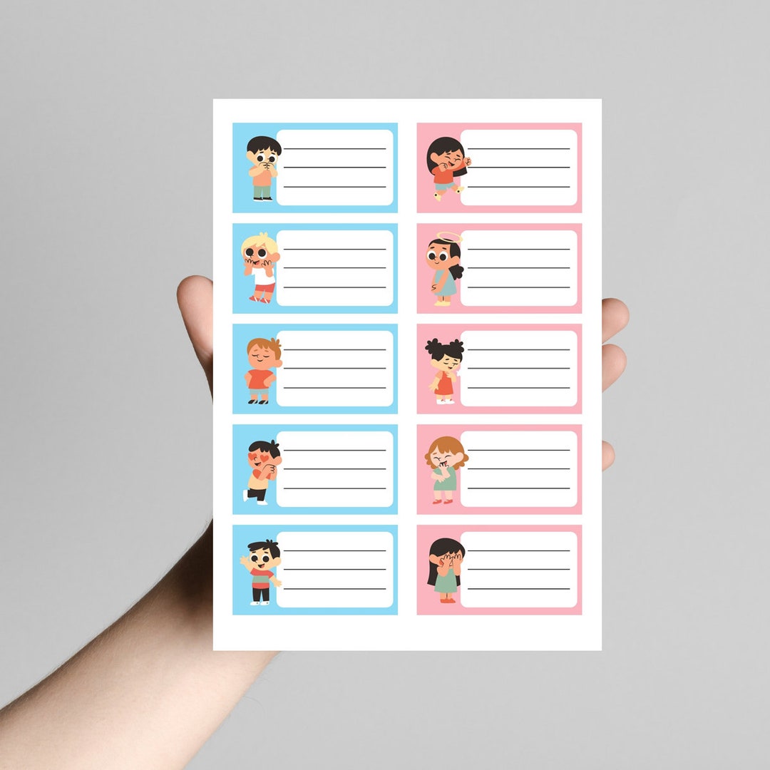 Girls Boys School Name Labels, 6.4x3.5 Cm 10 Sheets - Etsy