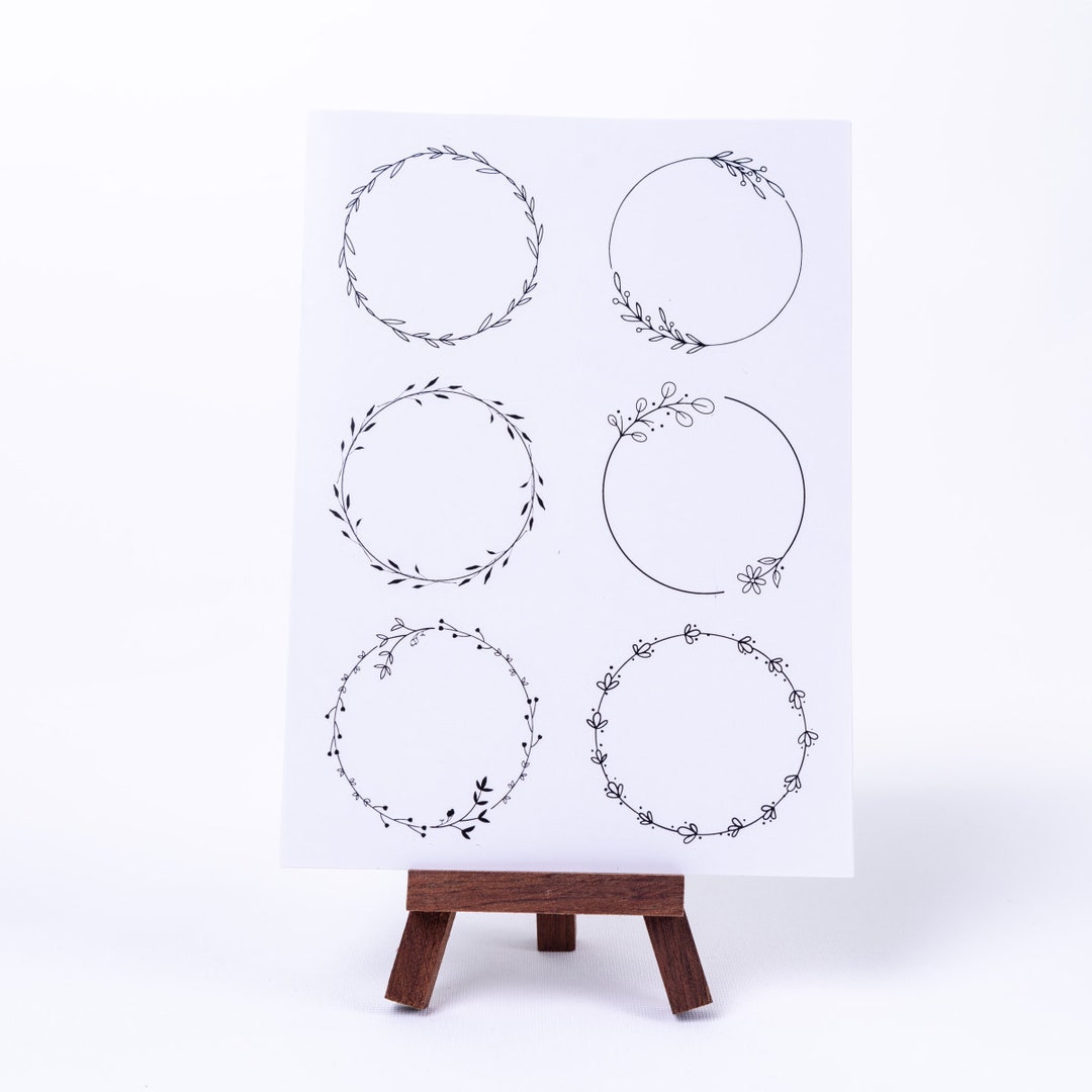 Set of Stickers With Large Transparent Frames, Circle, A5 2 Sheets - Etsy