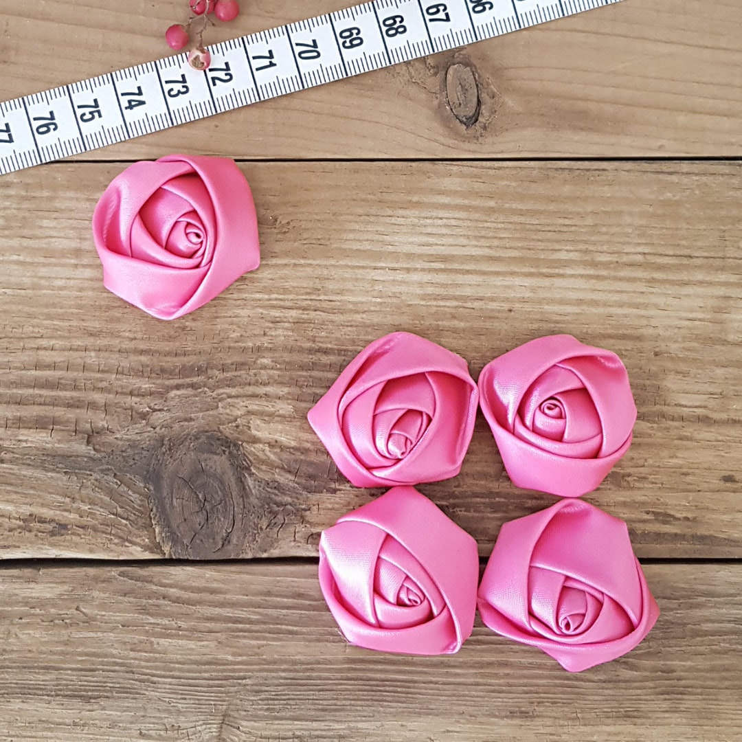 Candy Pink Satin Roses, 3.5 Cm / 20 Pcs - Etsy