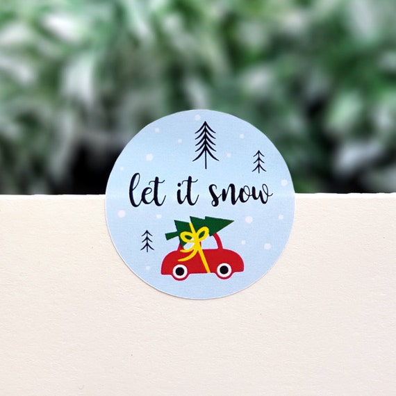 200 pcs 10 sheets 'let it snow' round stickers for christmas diameter 1 ...