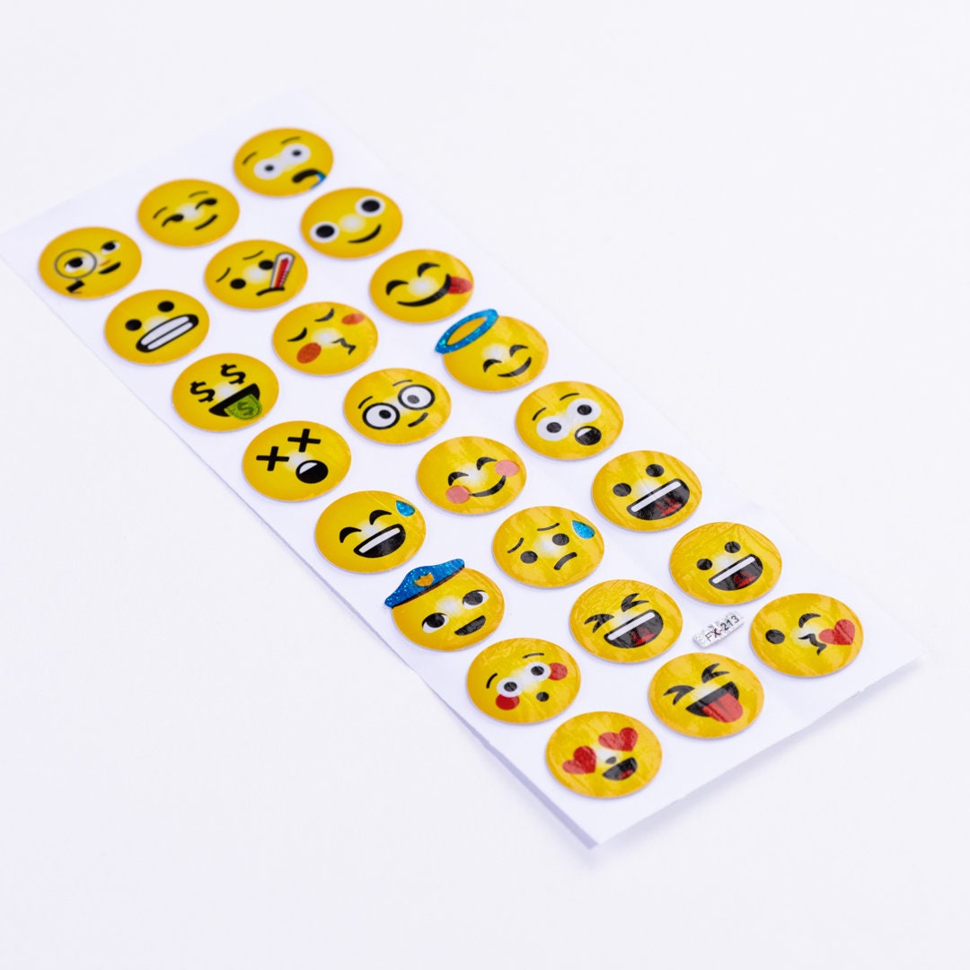Embossed Adhesive Sticker, Smiley Face Emojis 10 Sheets - Etsy