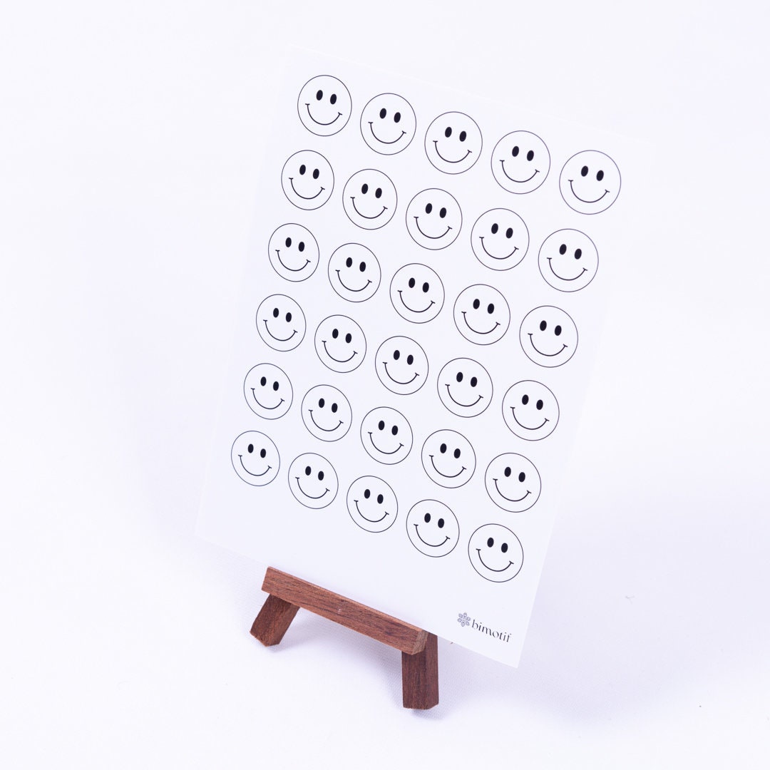 Smile, Sticker Set, A5 2 Sheets - Etsy
