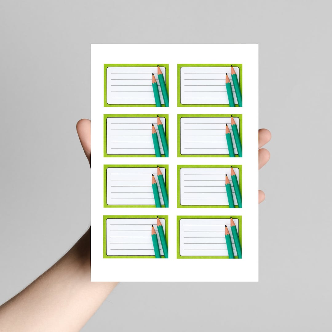 Pencil Picture School Name Labels, 4.7x3.2 Cm 10 Sheets - Etsy