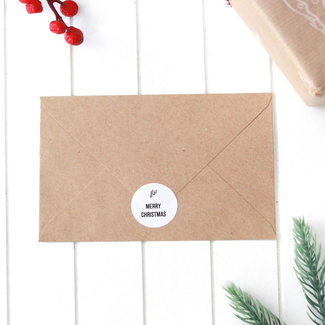 Christmas Messages Sticker Set, 2.75 Cm 10 Sheets white - Etsy