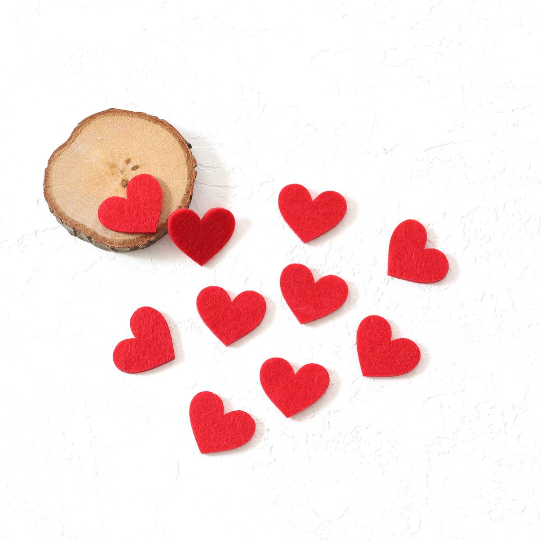 Felt Motif, Heart 10 Pcs 35 Mm - Etsy