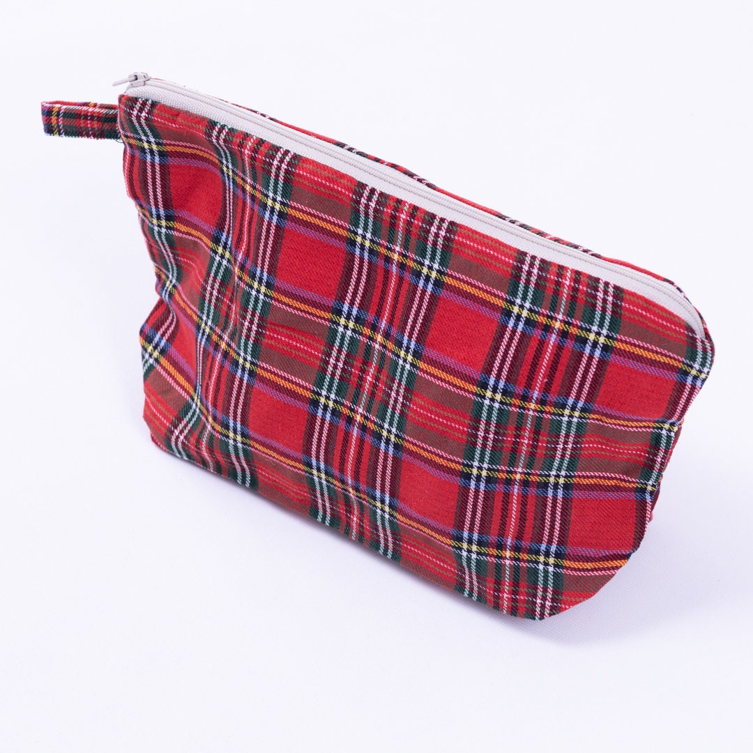 Plaid Patterned Make-up Bag in Cotton Scotch Fabric - Etsy