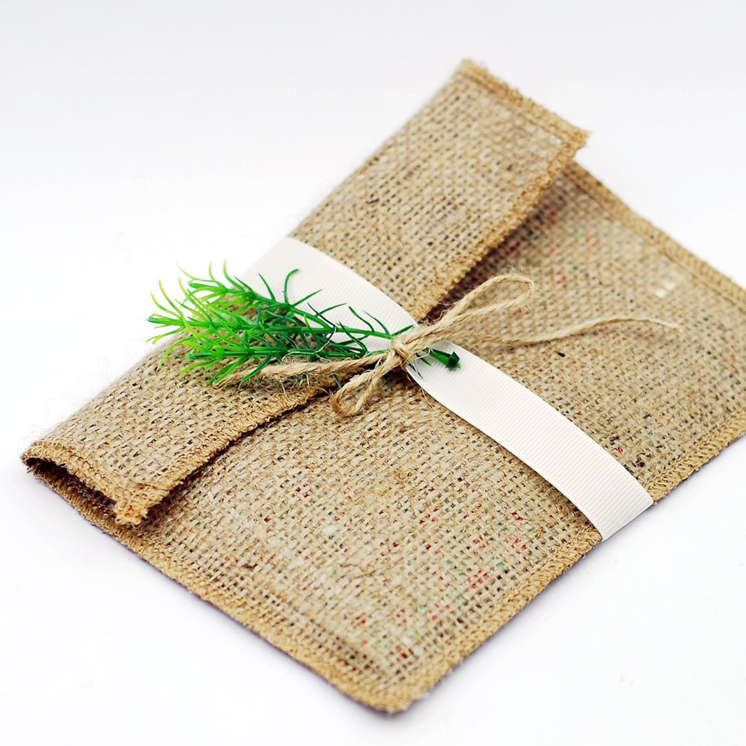 Jute Envelope With Ribbon, 14x19 Cm 1 Piece - Etsy