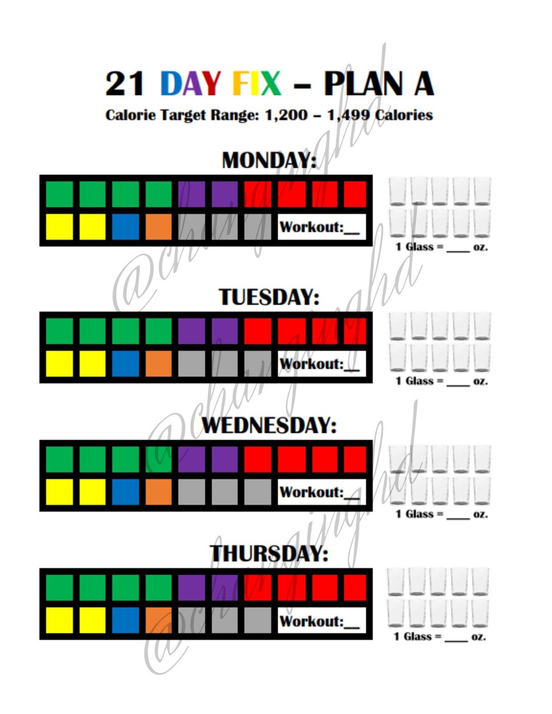 Plan A - Portion Fix Tracker *DIGITAL DOWNLOAD* - Etsy