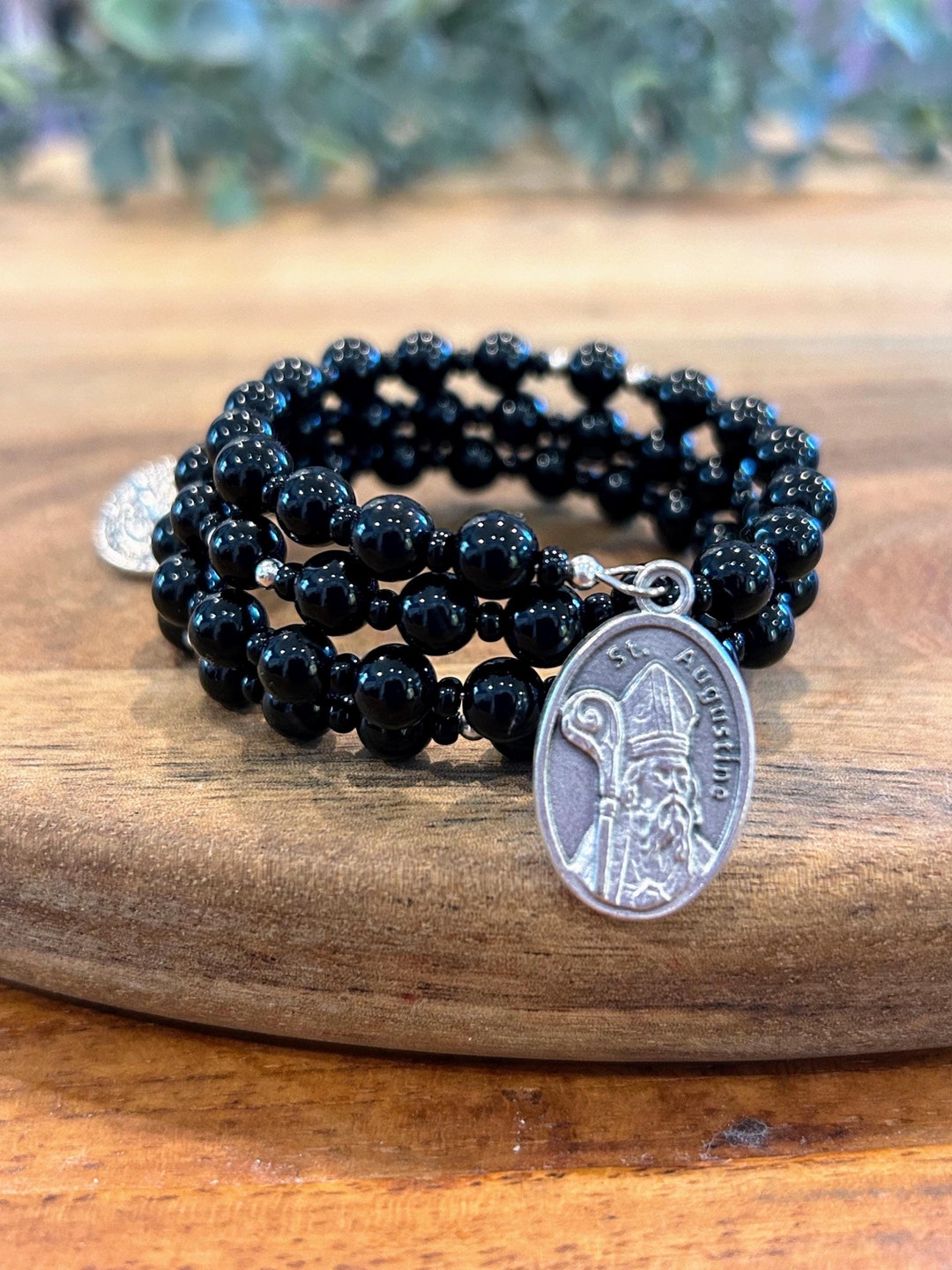 St. Augustine of Hippo Rosary Bracelet Memory Wire Rosary Wrap Bracelet ...