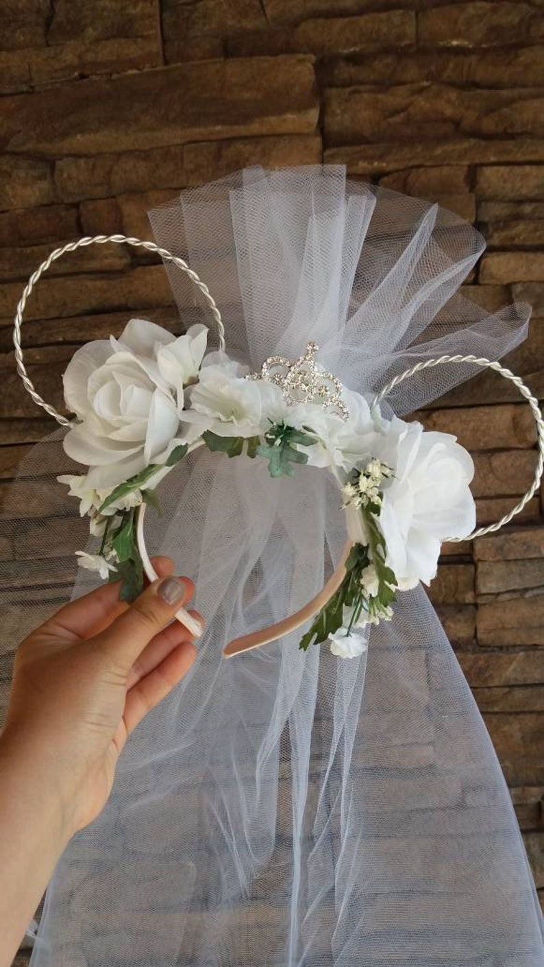 Bride / Wedding Disney Ears Inspired Floral Disney Ears Wire | Etsy