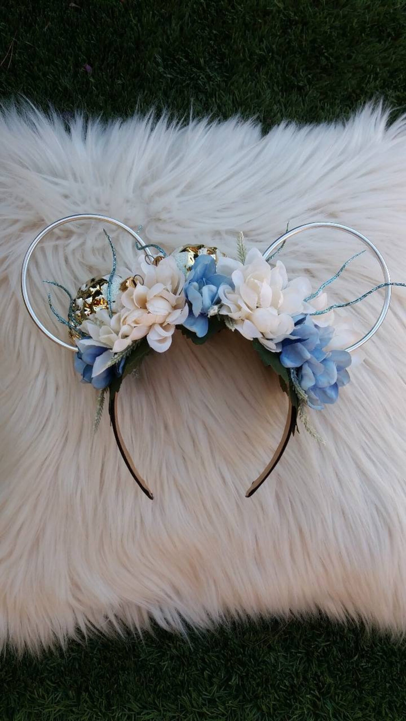 Holiday Christmas Disney Ears Inspired Floral Disney Ears Wire Ears ...