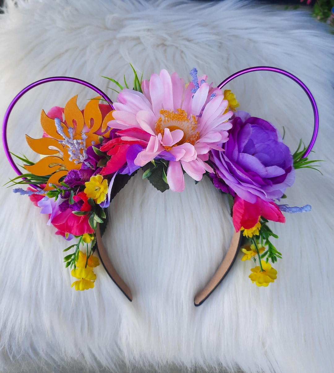 Best Day Ever, Princess Tangle Disney Inspired Wire Ears Floral Flower ...