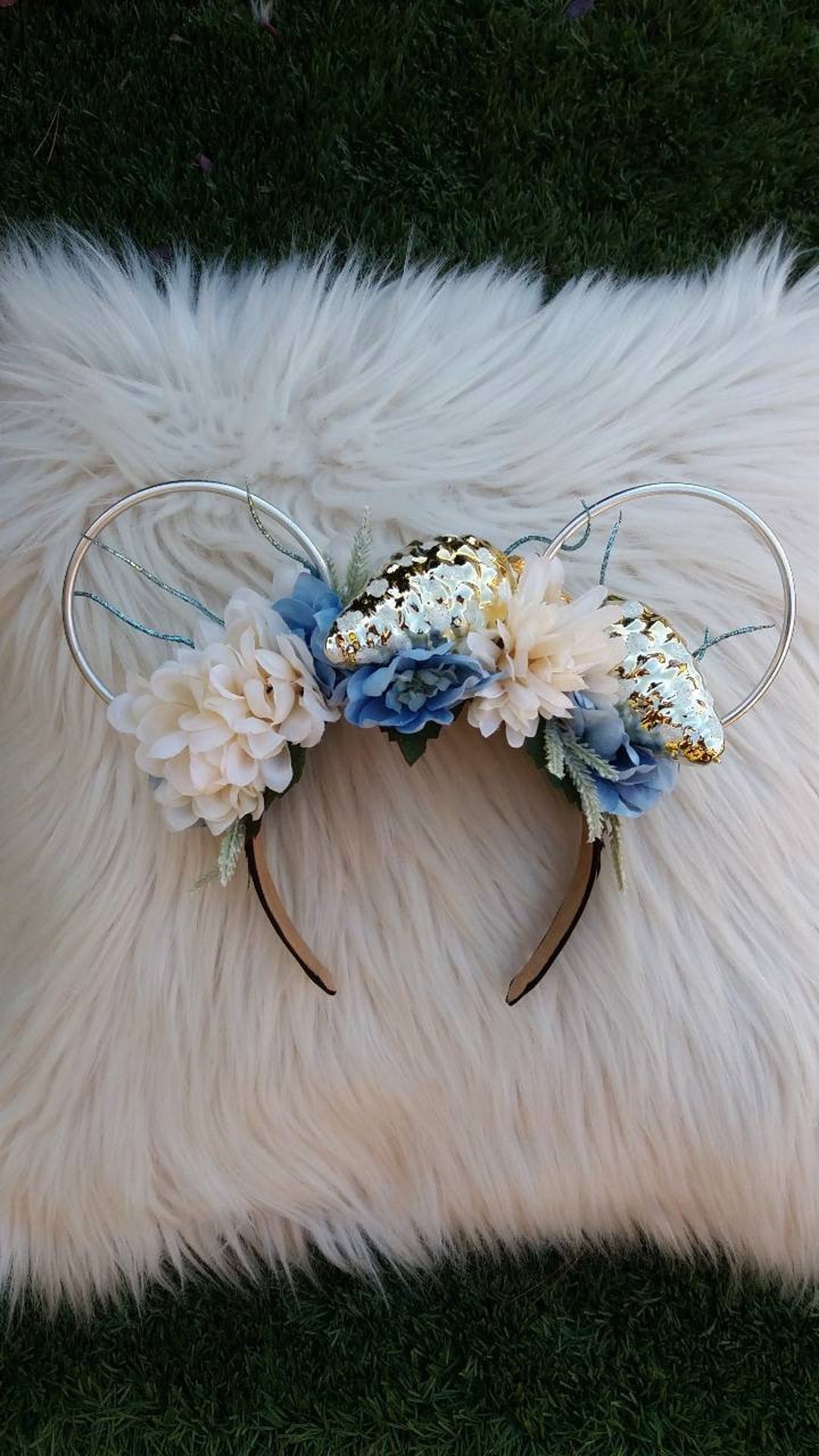 Holiday Christmas Disney Ears Inspired Floral Disney Ears Wire Ears ...