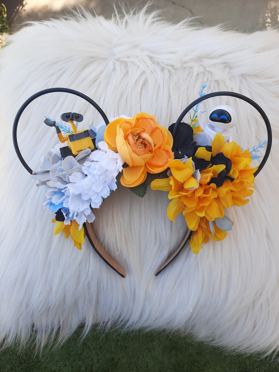 Walle Eve Disney Inspired Wire Ears Floral Flower Crown Minnie or ...