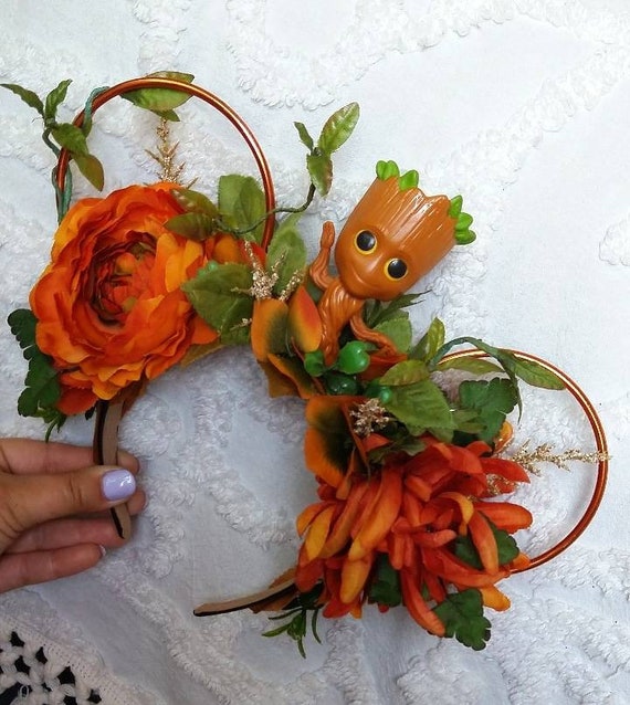 Tree Disney Ears Inspired Floral Disney Ears Wire Ears Flower - Etsy